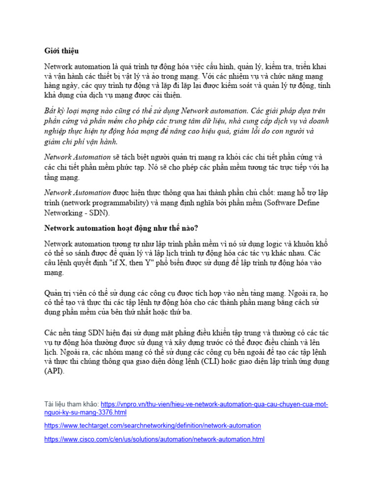 Giới thiệu network automation | PDF