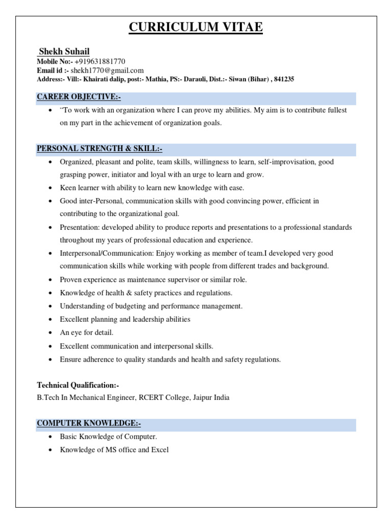 Suhail CV | PDF