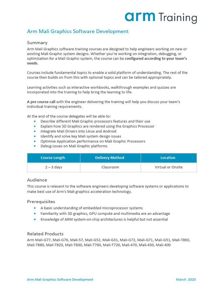 Arm Mali Graphics Software Development | PDF | Graphics Processing Unit | Software