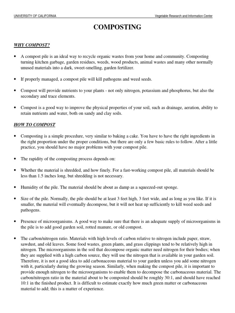 Composting: Why Compost? | PDF