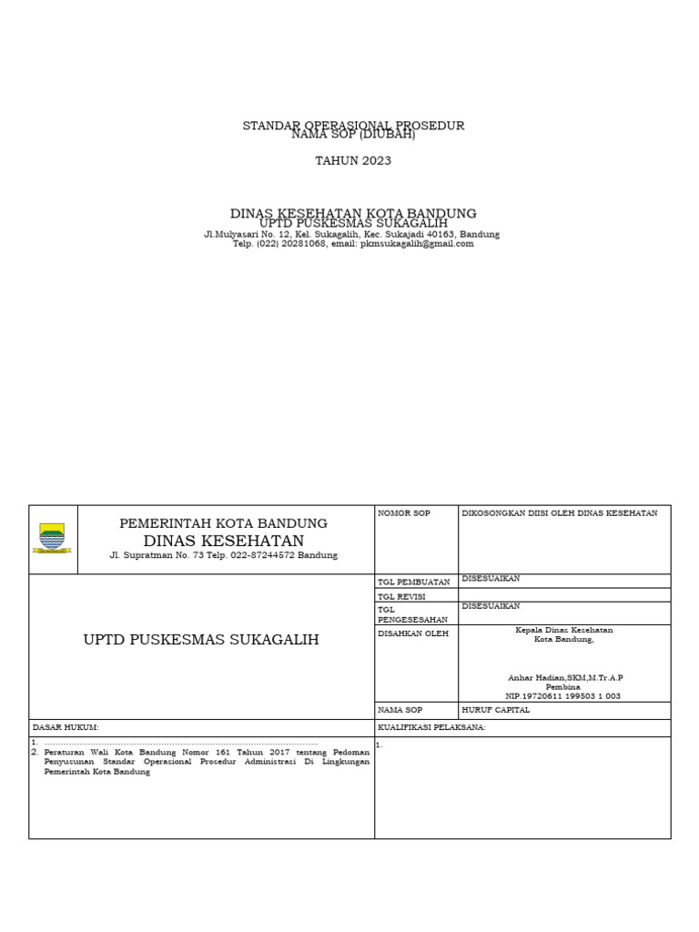 MASTER FORMAT SOP TYPE BARU F4 | PDF