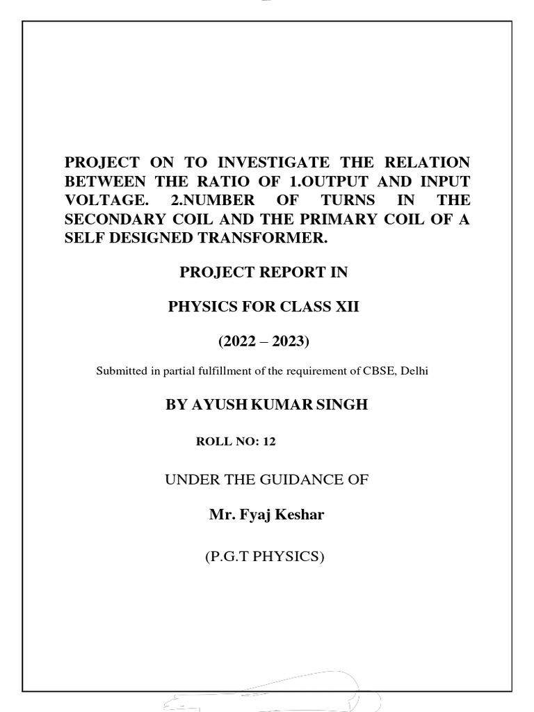 Ayush Project | PDF | Transformer | Inductor