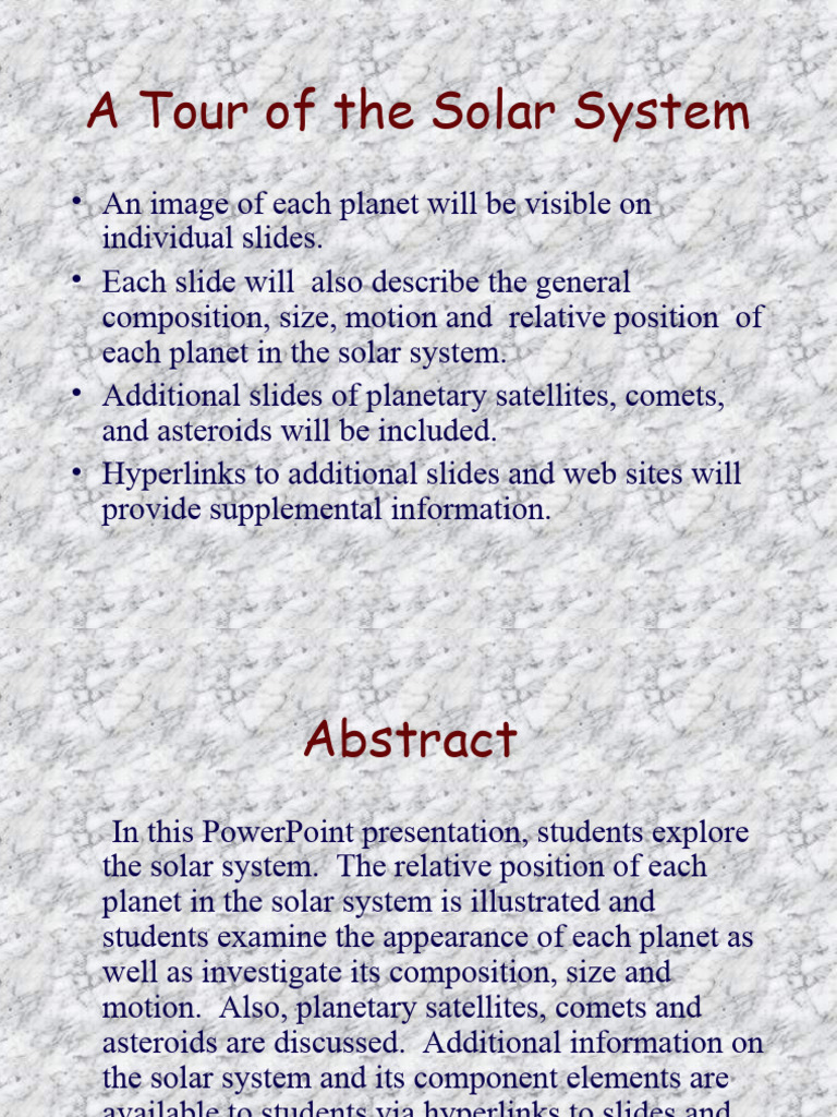 Features Planets Solar System | PDF | Planets | Solar System