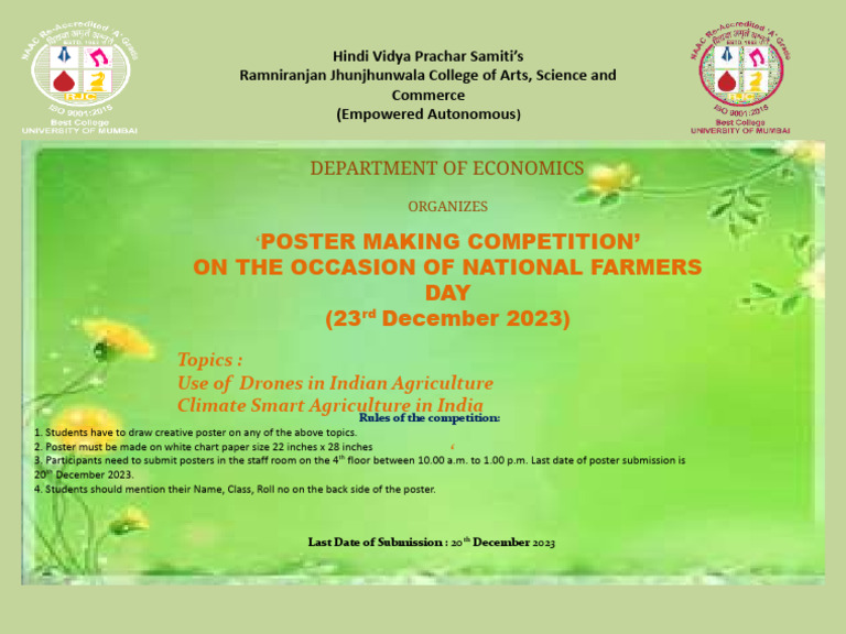 Kisan Divas Flyer Poster Making Competition | PDF