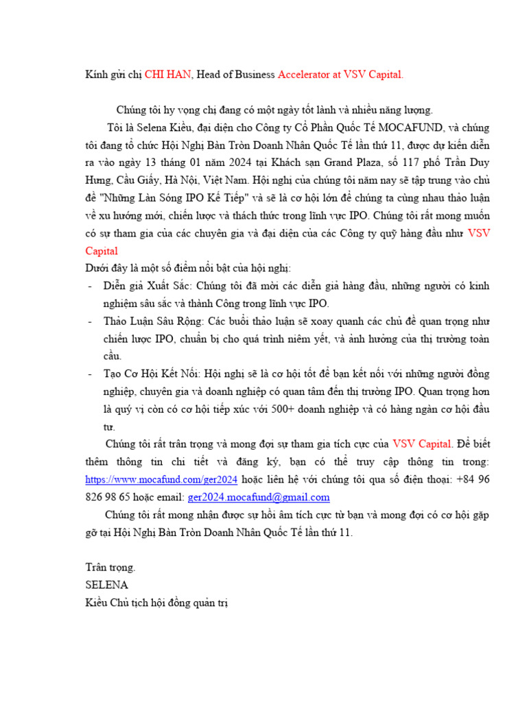 MCF - Thu Moi Ger 2024 - Quy | PDF