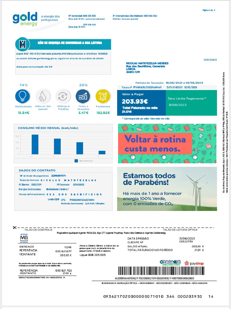 Fatura de Energia | PDF