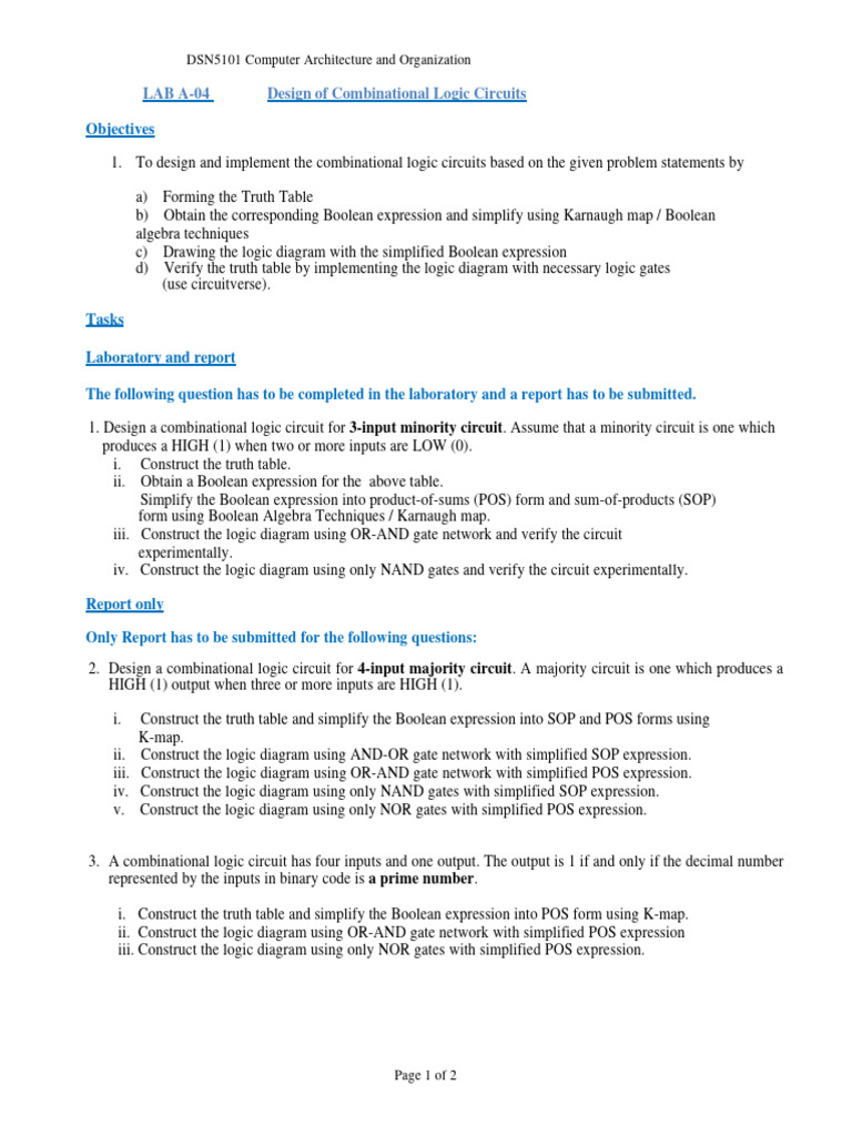K Map In Combinational Logic Design Pdf Logic Gate Computer