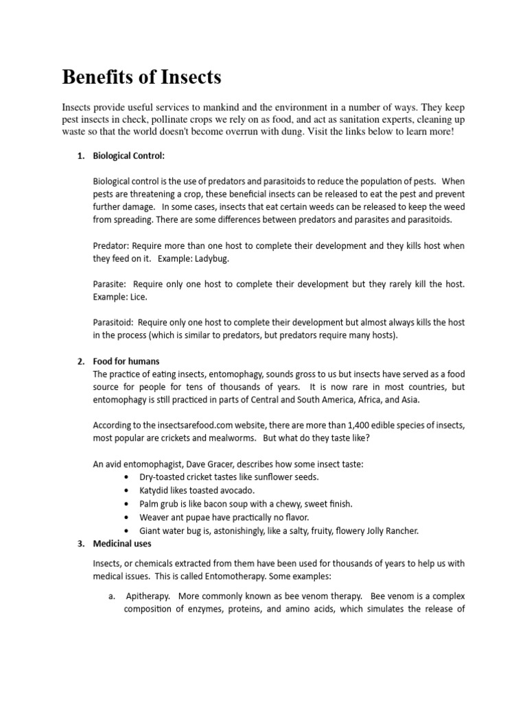 Detail Benefit of Insect To Human and The Nature | PDF | Pollination | Silk