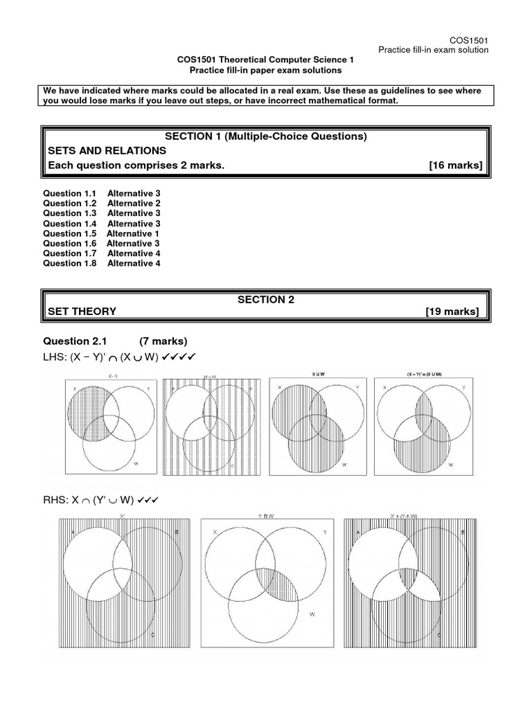 C1501-PracticeExam-Fill-in Paper - Solutions | PDF