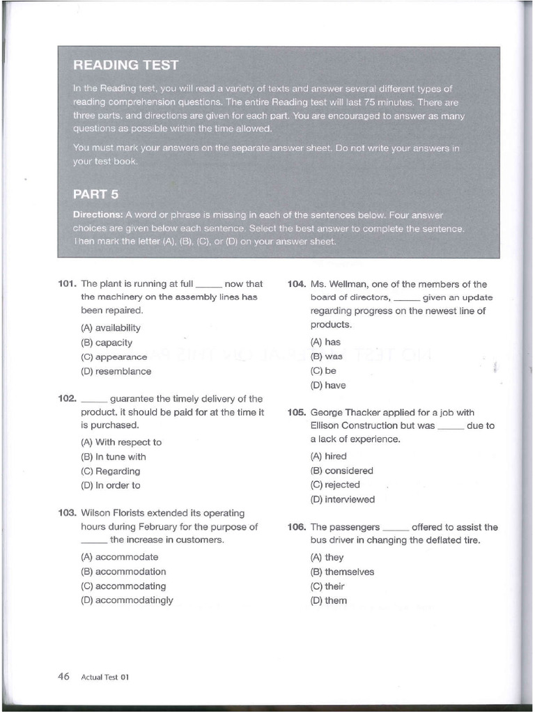 (B 850+) 4 PART 5 - A Self-Taught Course To Achieve NEW TOEIC 700 | PDF