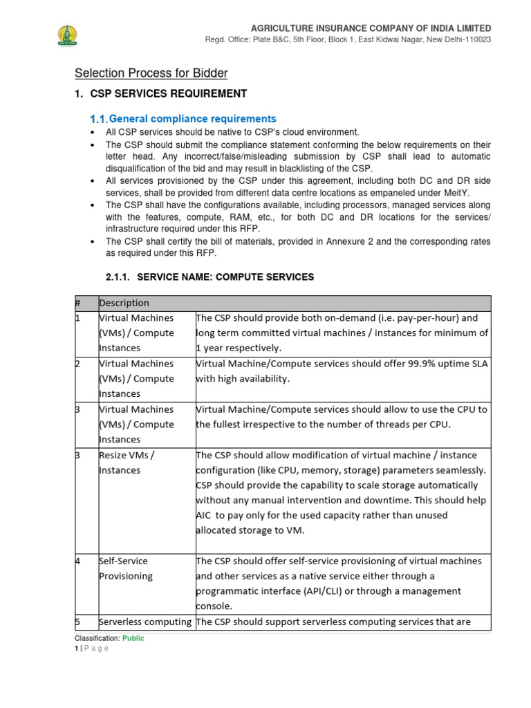 Annexure 1 - Technical Specs Document10102023 | PDF | Transport Layer Security | Cloud Computing
