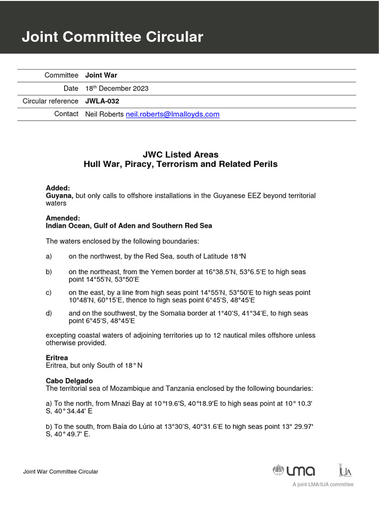 JWLA-032 Listed Areas Update | PDF | Persian Gulf | Arabian Peninsula