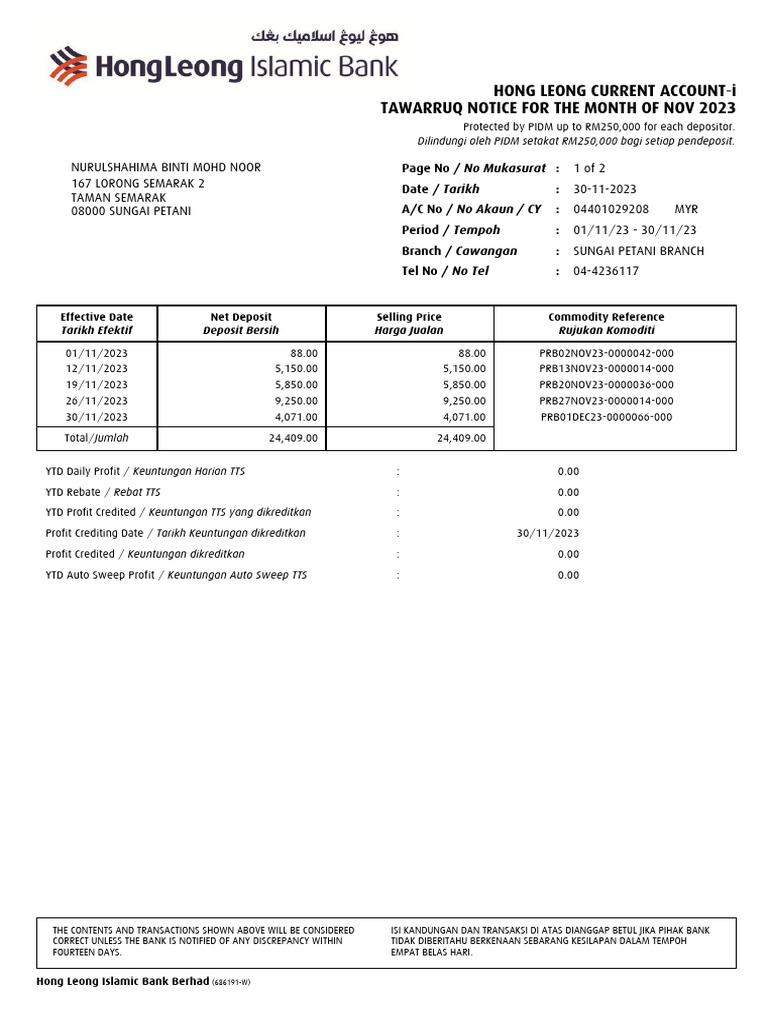 HLB Receipt-2023-12-03 | PDF | Corporations | Service Industries