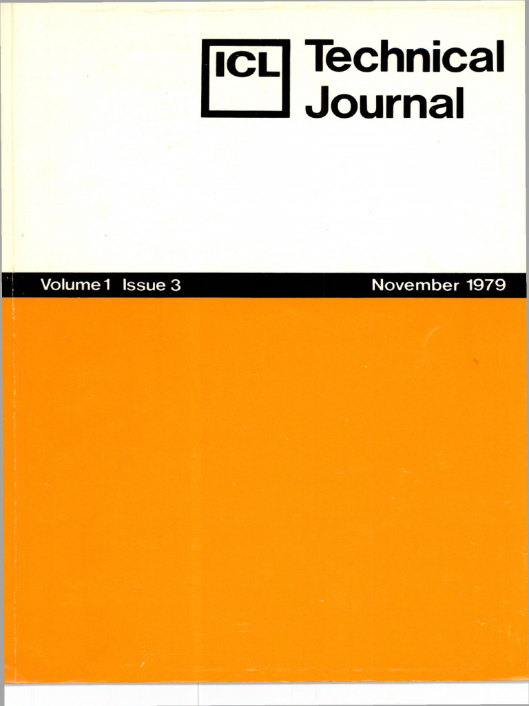 ICL Technical Journal V01i03 | PDF | Cloud | Computer File