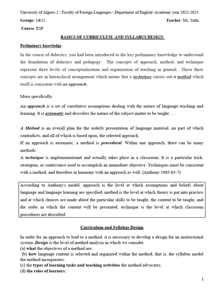 Lesson 8 Intro To Course Design in ESP | PDF | Art | Science & Mathematics