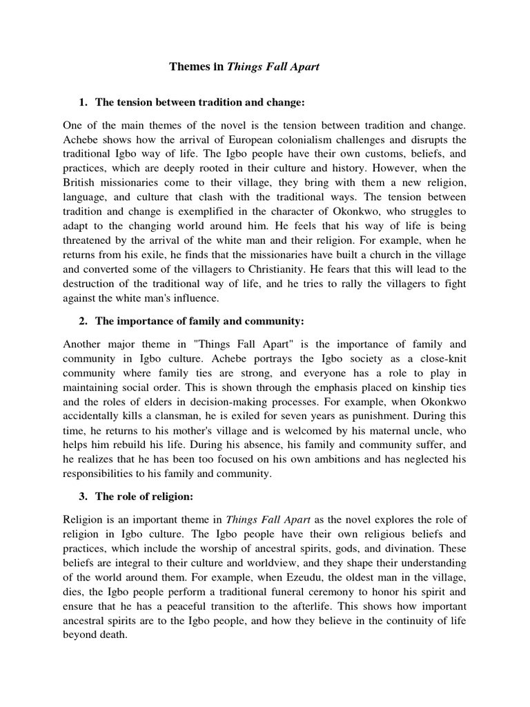 Themes in Things Fall Apart | PDF