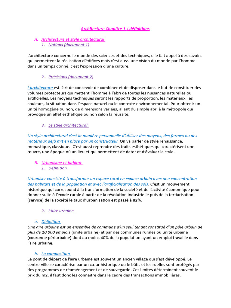 Architecture Chapitre 1 | PDF