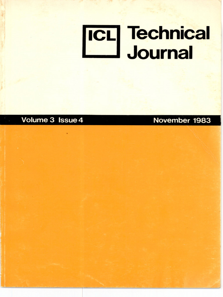 ICL Technical Journal V03i04 | PDF