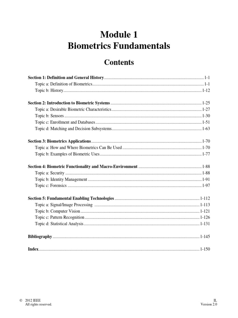 IEEE CBP Module 1 IL v2.0 | PDF | Biometrics | Fingerprint