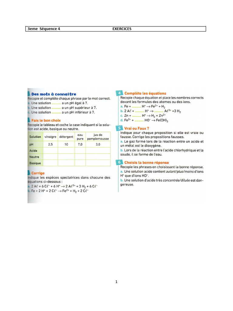 3eme Seq4 Exercices | PDF