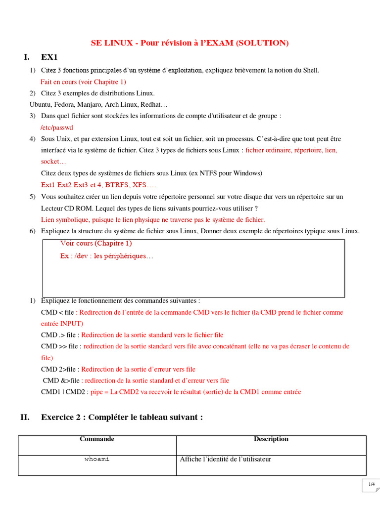 Exercice (Linux) - SOLUTION | PDF