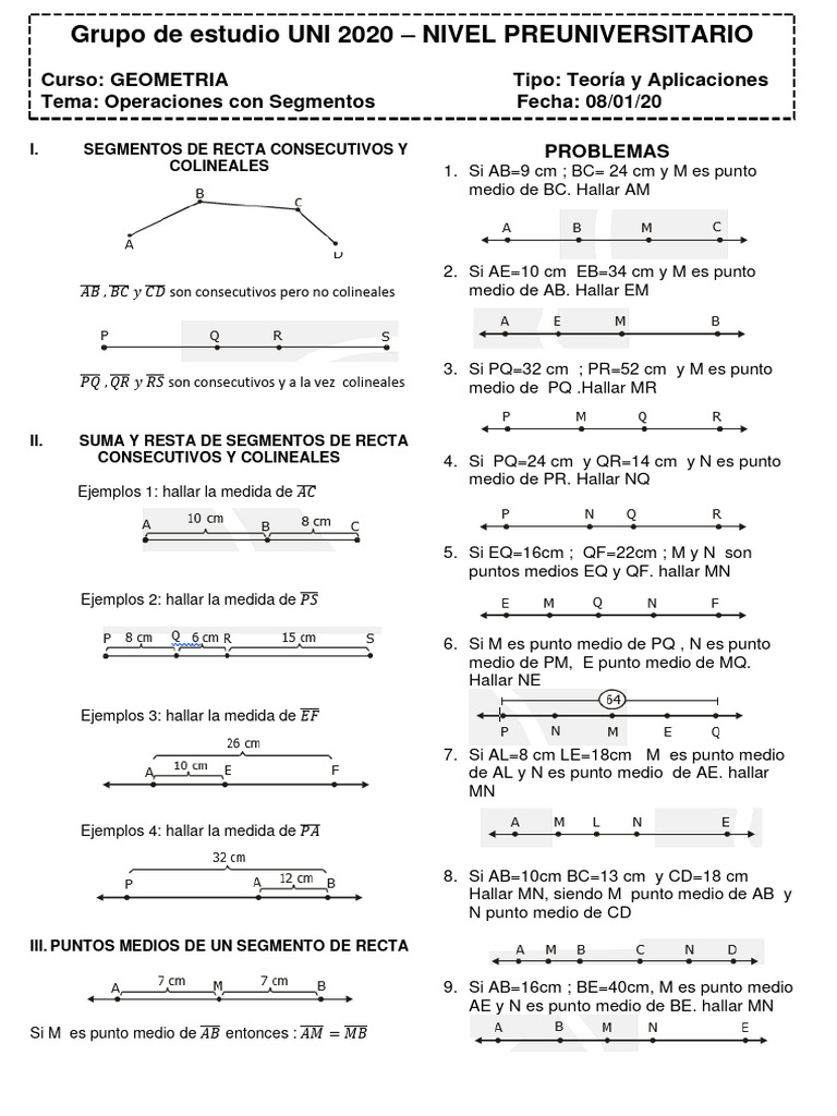Geometria-Operaciones Con Segmentos | PDF