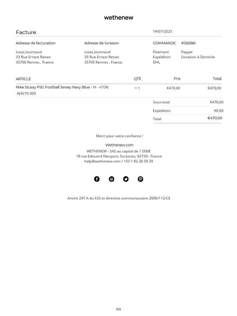 Nike Stussy Facture | PDF