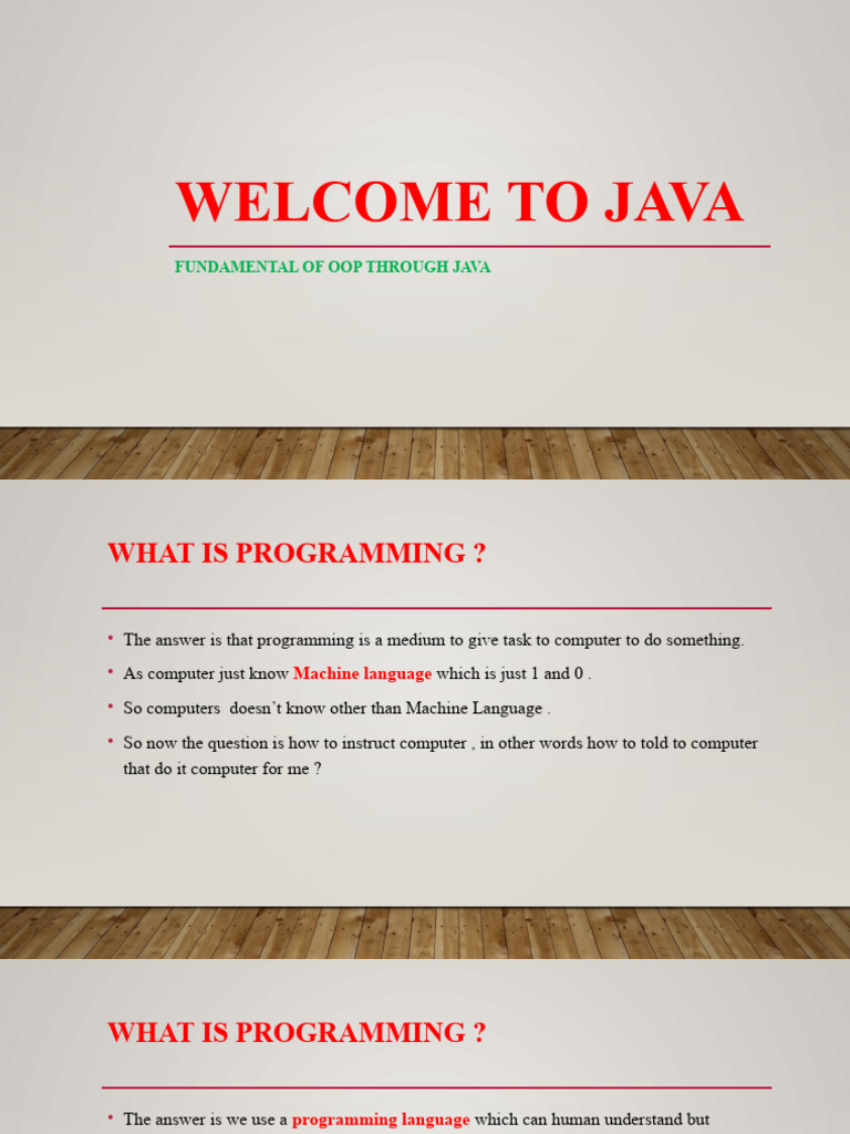 Welcome To Java | PDF | Java (Programming Language) | Integer (Computer ...