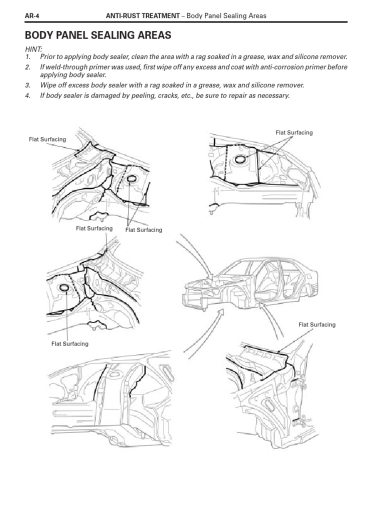Body Panel Sealing Areas: Anti-Rust Treatment - AR-4 | PDF | Secondary ...