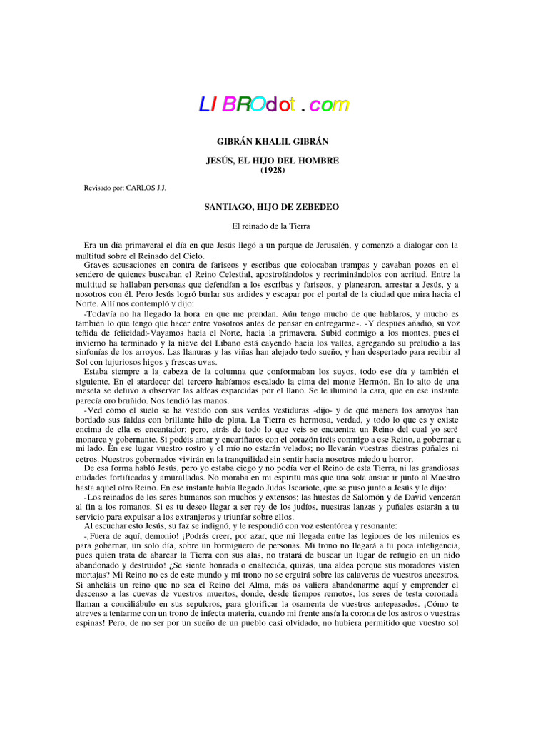 Gibran Khalil Gibran - Jesus, El Hijo Del Hombre | PDF | Jesús | María ...