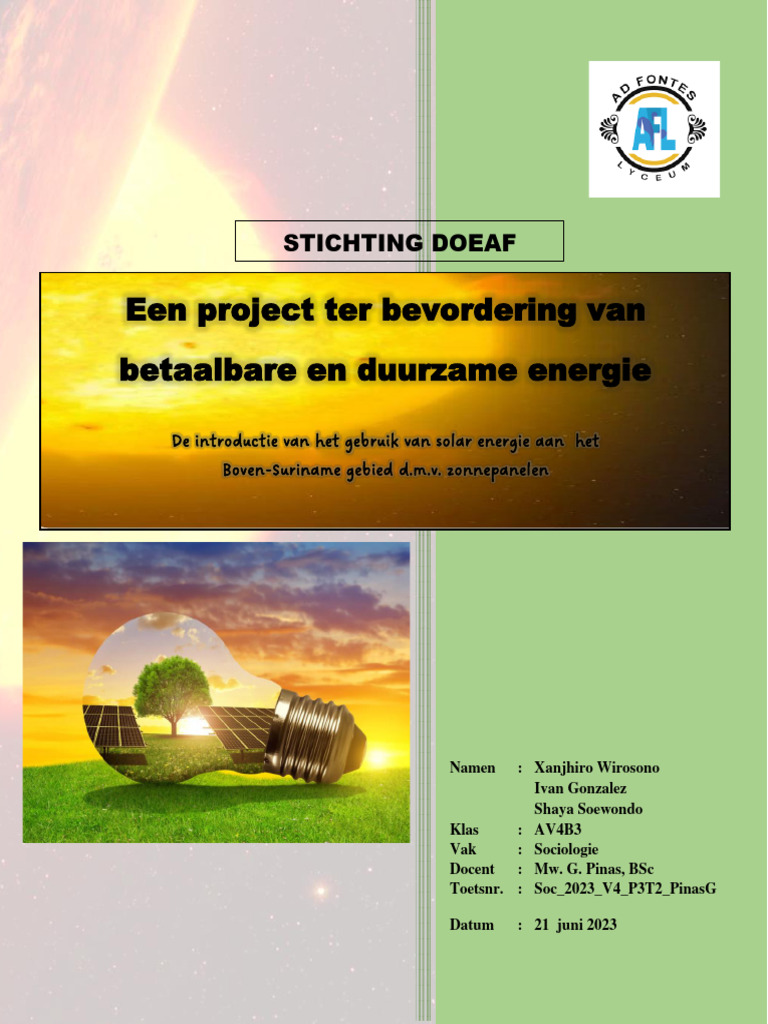 SDG Voorstel Verslag Final | PDF