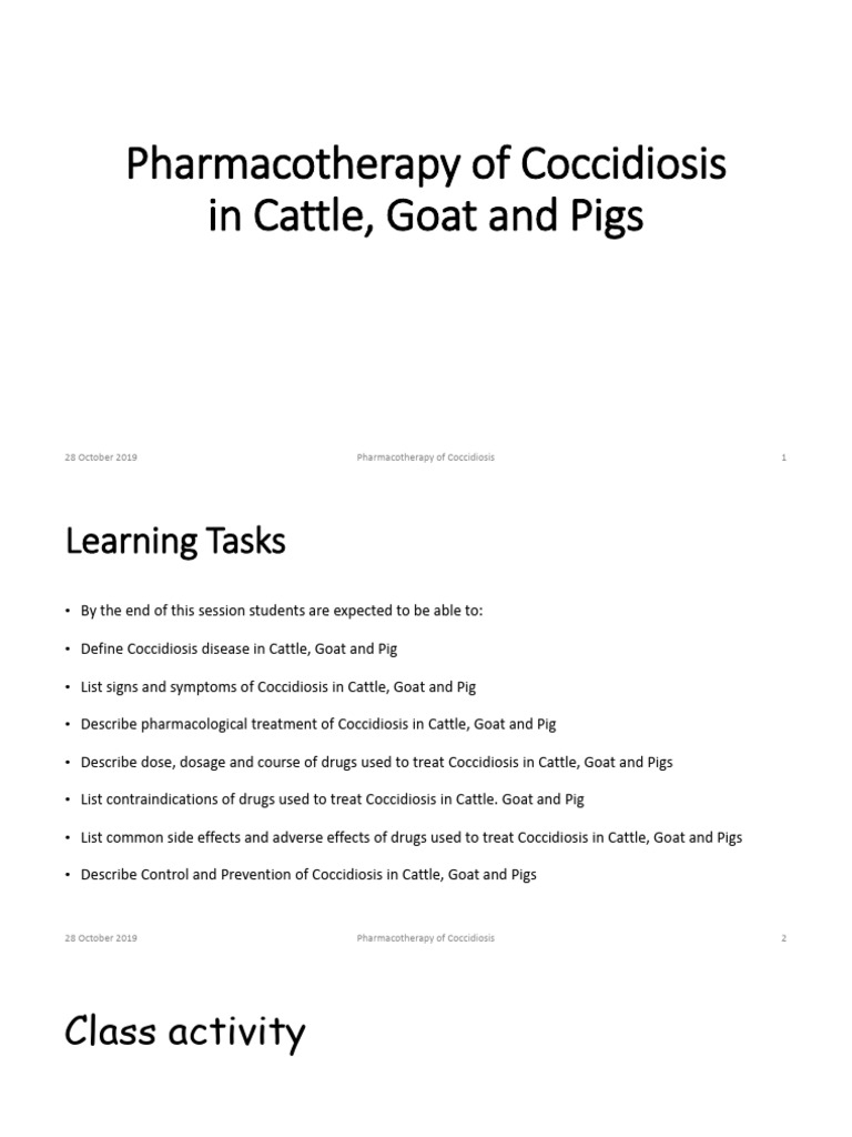 6 - Pharmacotherapy of Coccidiosis in Cattle, Goat And-2 | PDF ...