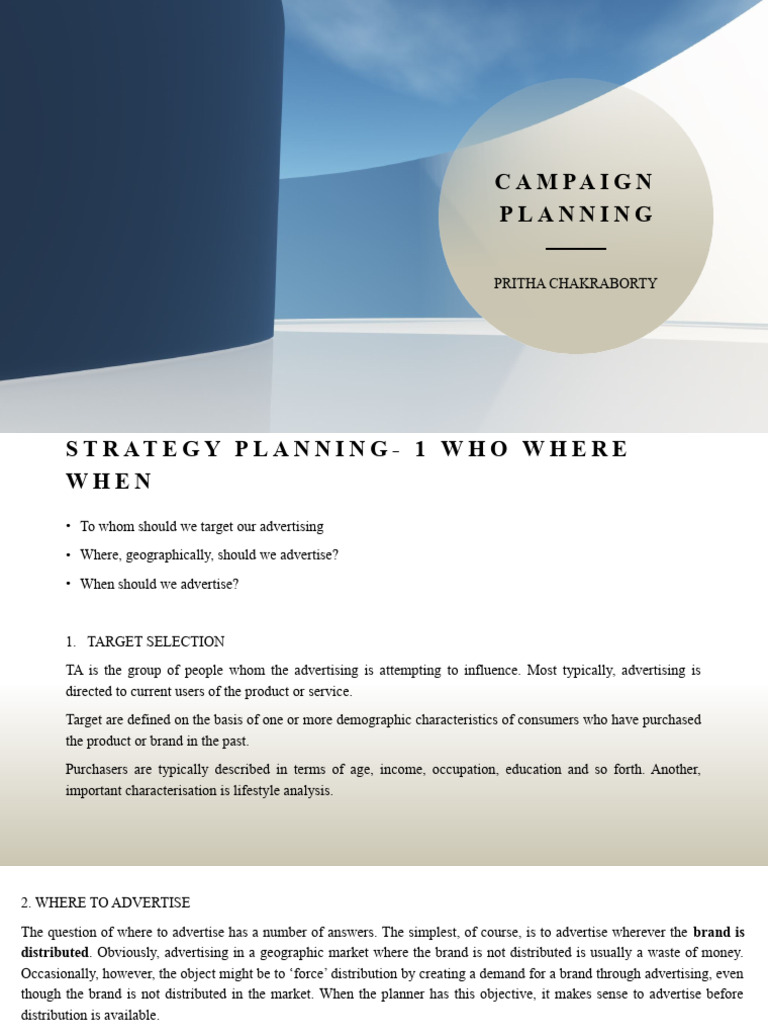 Campaign Planning MPB Module II | PDF | Advertising | Sales