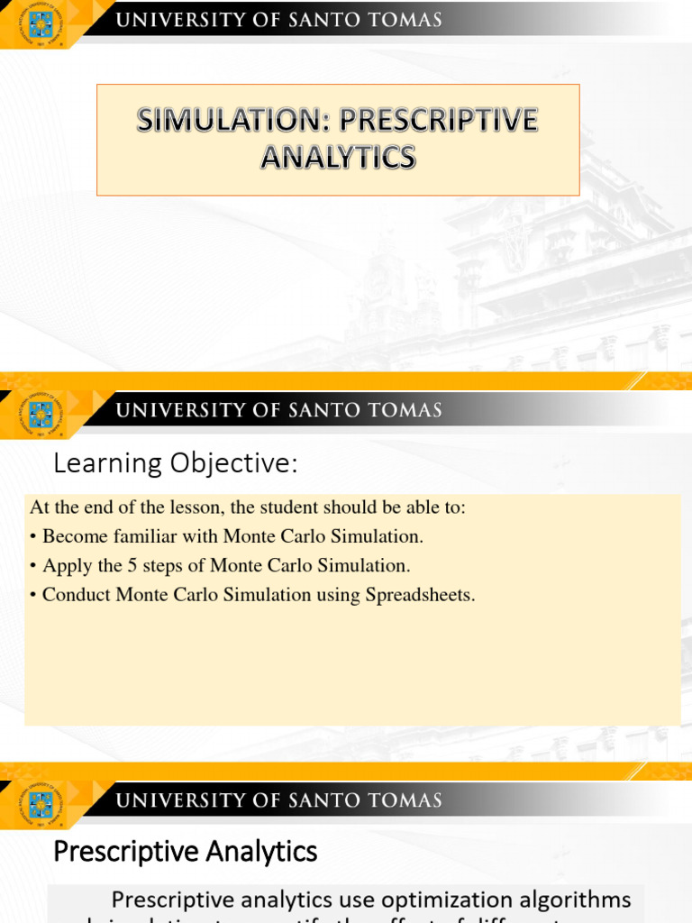 Module 8B Prescriptive Analytics (Simulation) For Upload | PDF