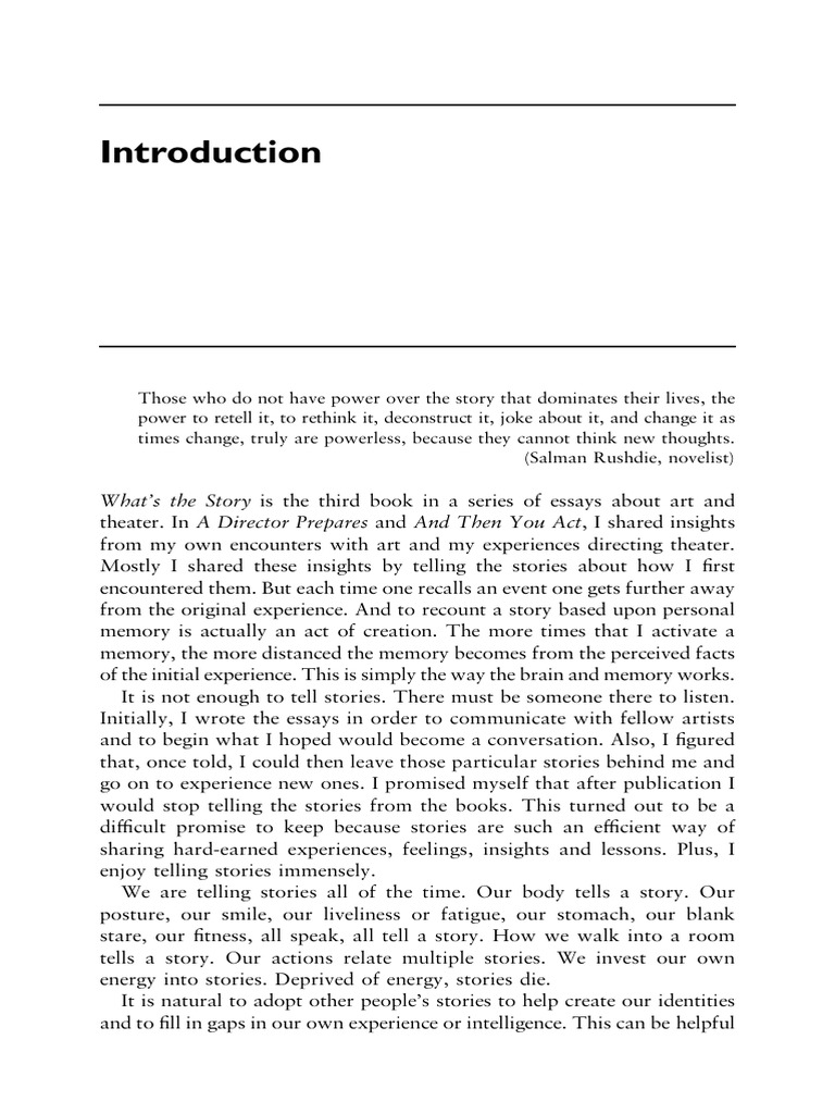 Anne Bogart. Whats The Story Essays About Art, Theater and Storytelling ...