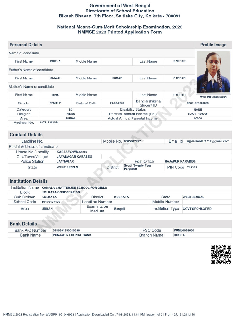 Nmmse Application 2023 Wb2ipr1691046993 | PDF