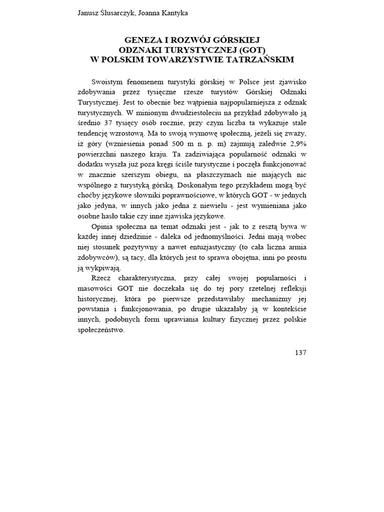 Geneza I Rozwój Górskiej | PDF