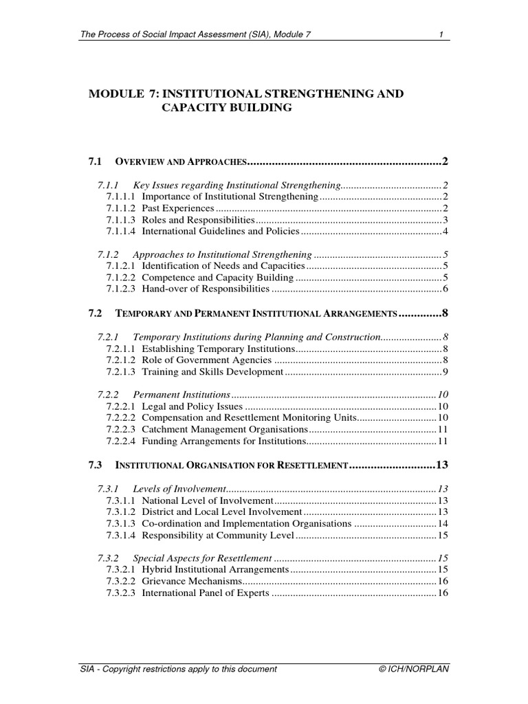 Institutional Strengthening and Capacity Building | PDF | Capacity ...