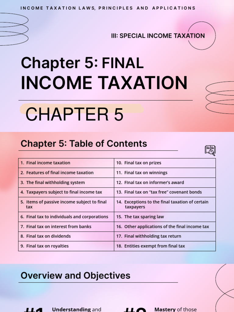 Chapter 5 Final Income Taxation 1 | PDF | Business | Finance & Money ...