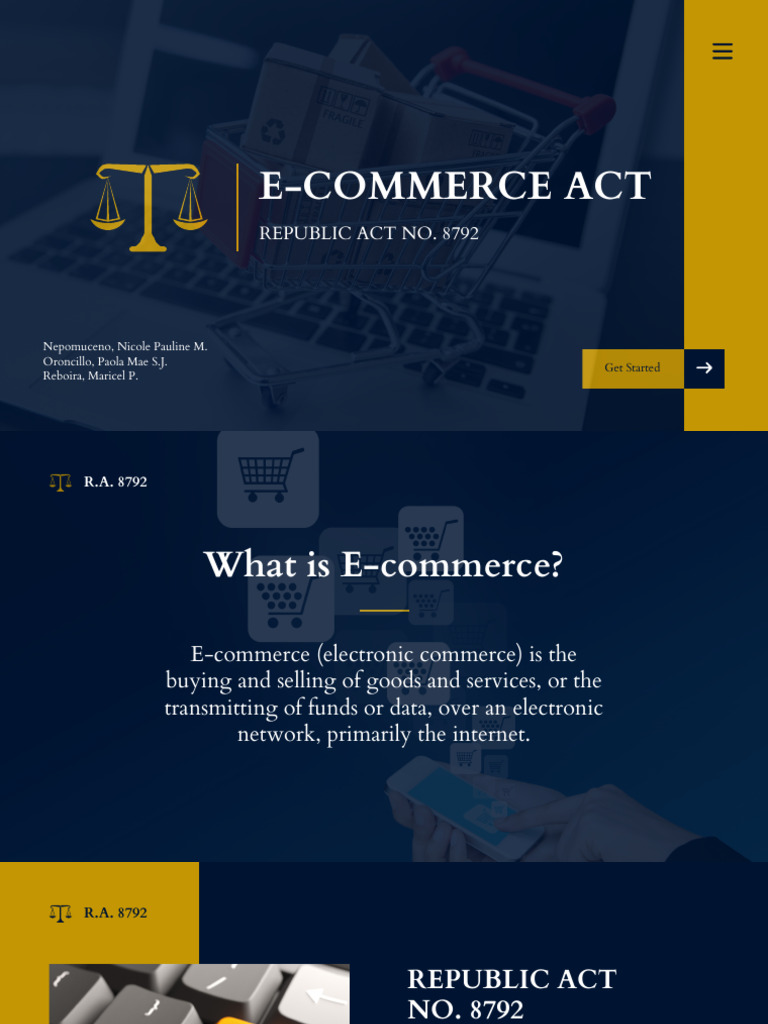 E-Commerce Act (R.a. 8792) | PDF | Affidavit | Authentication