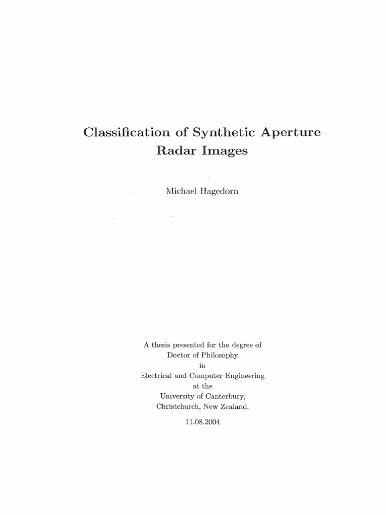 Hagedorn Thesis | PDF | Radar | Estimation Theory