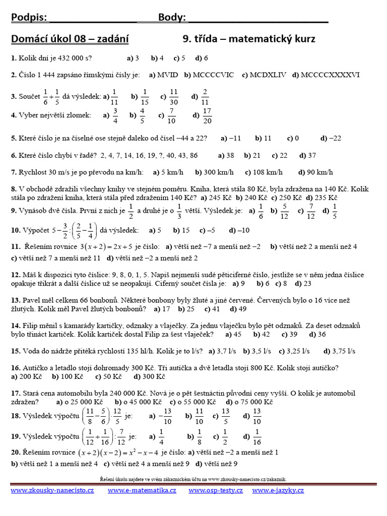 Domácí Úkol 08-A | PDF