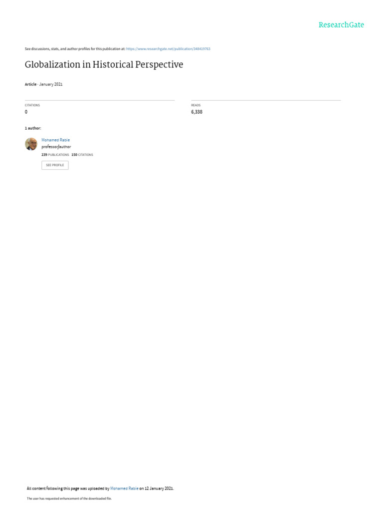 Globalization in Historical Perspective | PDF | Globalization | Society