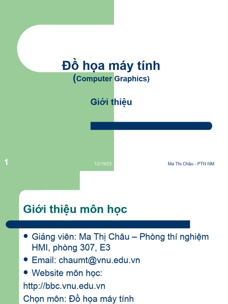 Lect1 GioiThieu | PDF