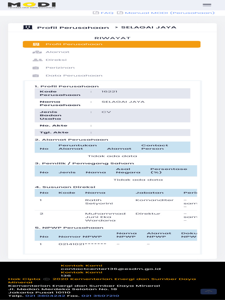 Contoh Data Modi | PDF