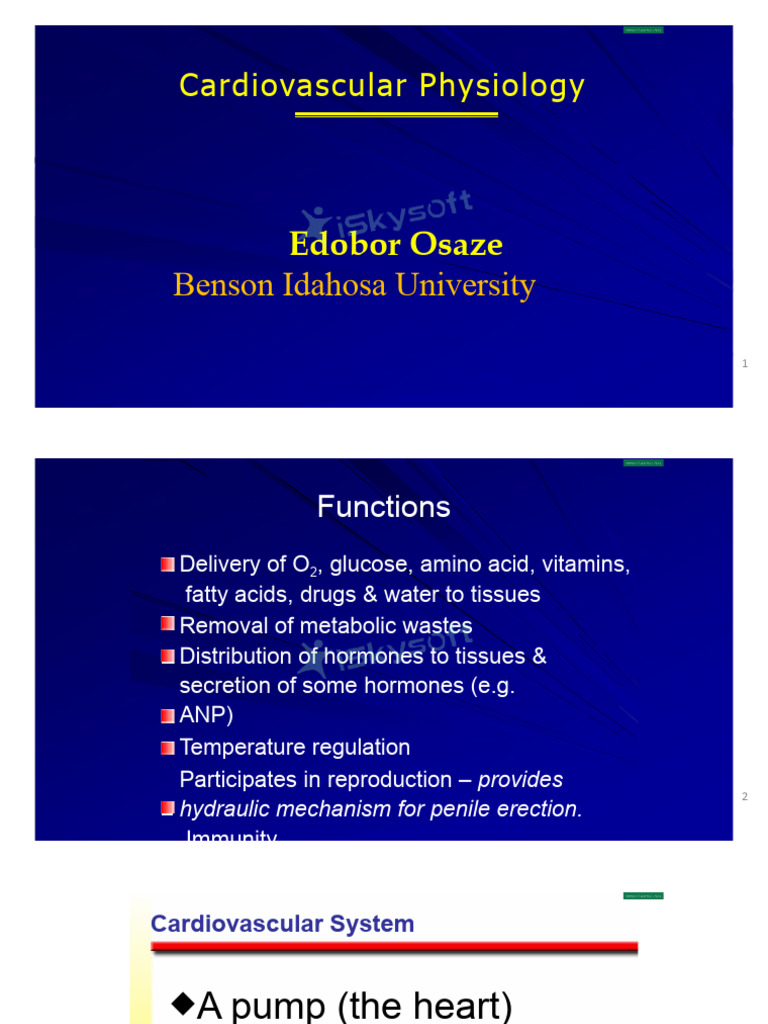 Cardiovascular Lecture 1 | PDF Cardiovascular Lecture 1 | PDF