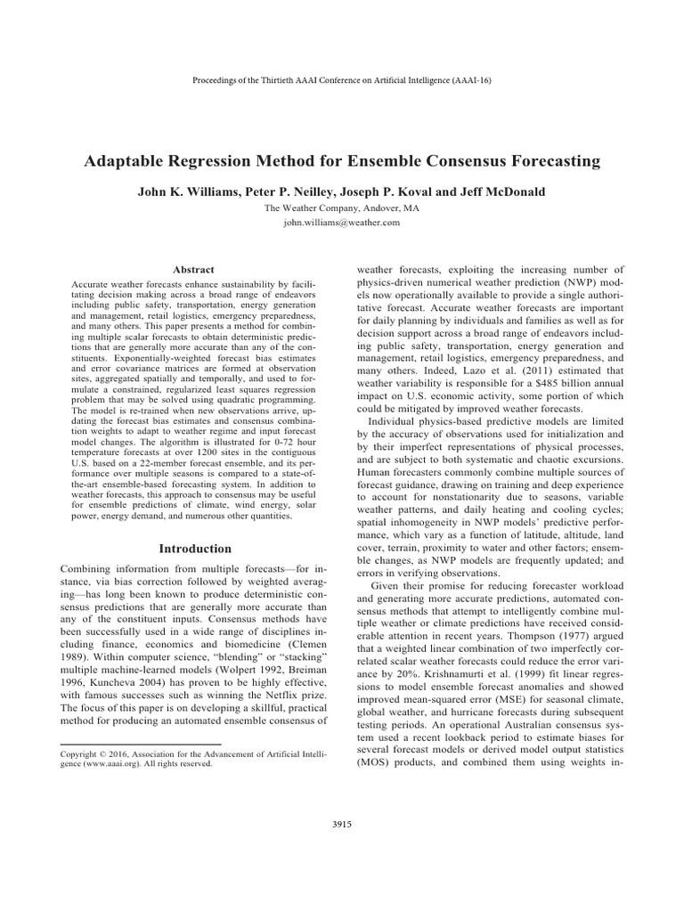 Adaptable Regression | Download Free PDF | Numerical Weather Prediction | Weather Forecasting