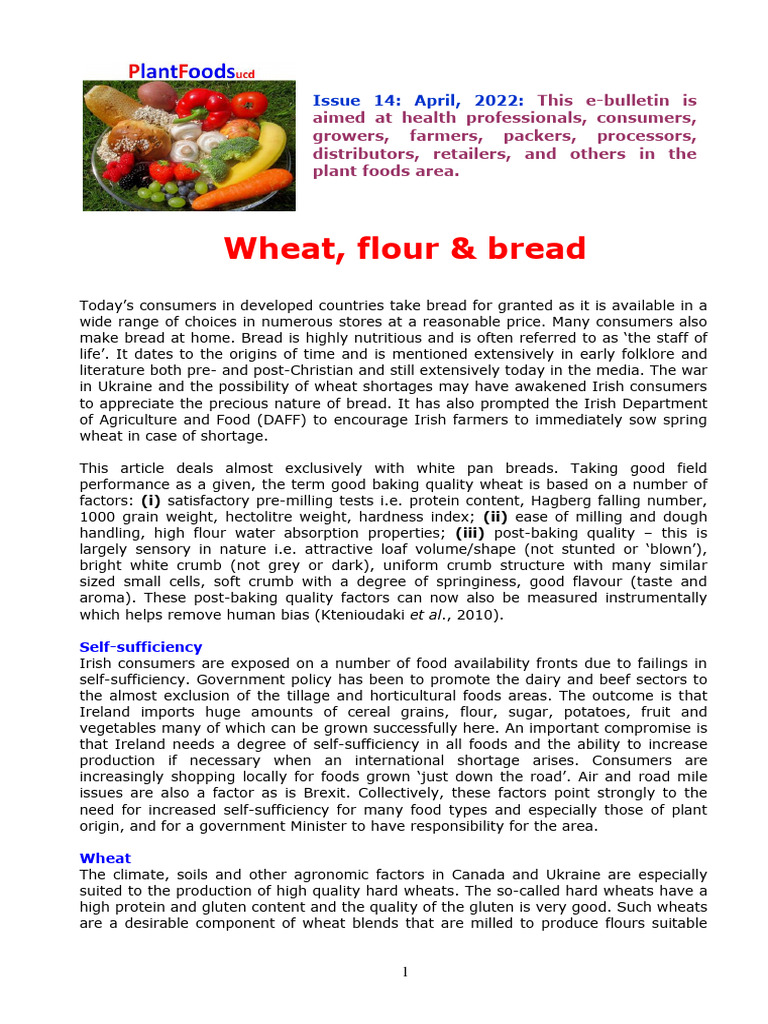 PlantFoods ISSUE 14 Wheat, Flour, Bread | PDF | Breads | Flour