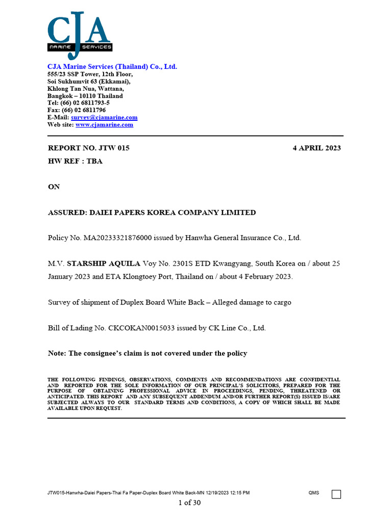 JTW015-Hanwha-Daiei Papers-Thai Fa Paper-Duplex Board White Back-MN ...