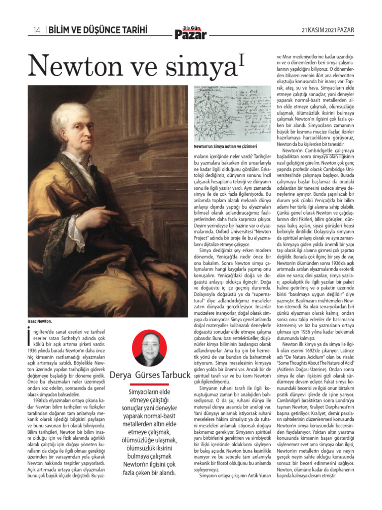 Newton Ve Simya I | PDF